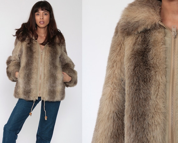 Mens Vintage Fake Fur Coat - Tradingbasis