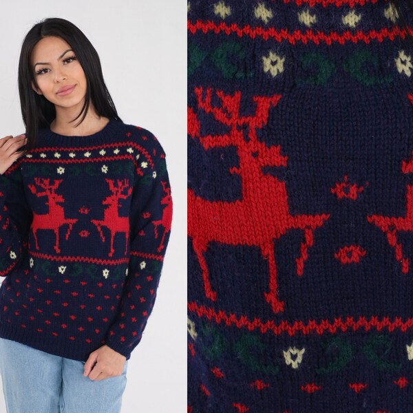 Reindeer Sweater - Etsy