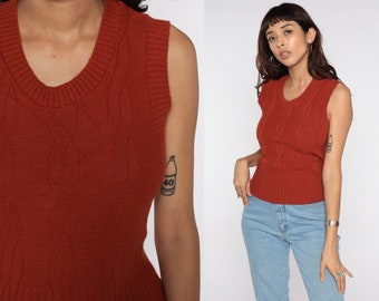 Rust Sweater Vest - Etsy