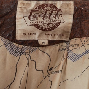 Brown Leather Pilot Jacket 80s Zip up Bomber Jacket Flight Biker Moto ...