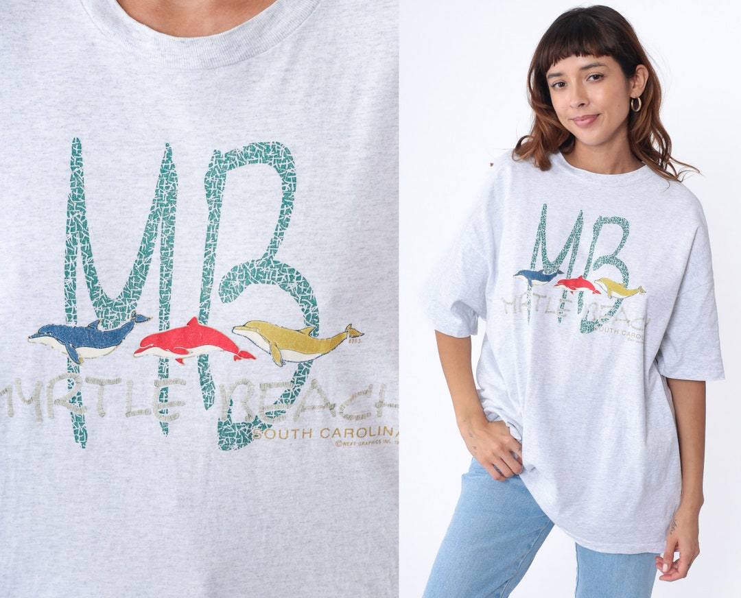 Myrtle Beach Shirt 90s Dolphin Tee South Carolina T-shirt Graphic Tee ...
