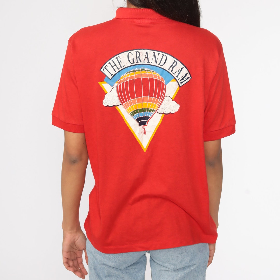 Vintage Hot Air Balloon Shirt 80s the Grand Ram Shirt Red Polo Shirt ...