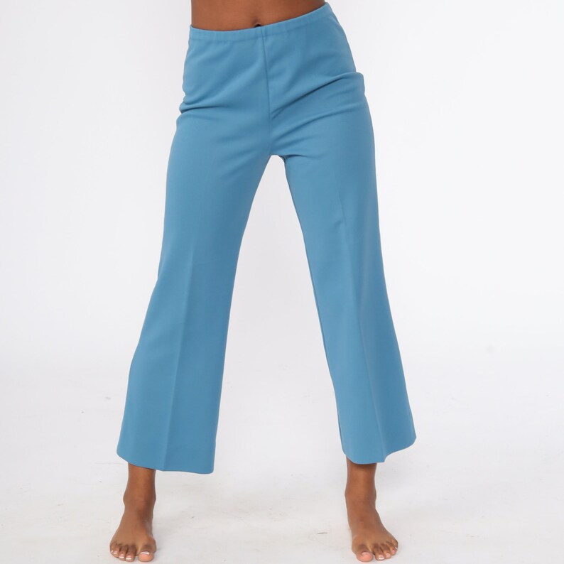 BELL BOTTOM Pants 70s Blue Polyester High Waisted Trousers - Etsy Israel