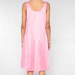 Pink Nightgown 80s Midi Slip Lounge Dress Sleeveless Knee Length Shift ...