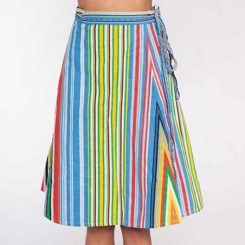 Reversible Wrap Skirt Boho Skirt 70s 80s Rainbow Stripe - Etsy