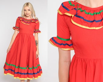 Red Prairie Dress - Etsy