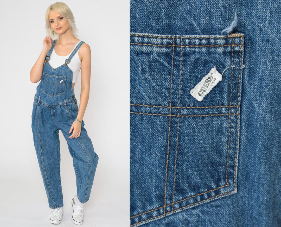80s Guess Overalls Pleated Denim Dungarees Georges Marciano Jean ...