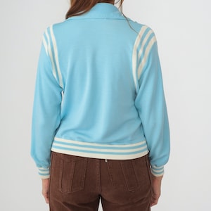 Baby Blue Track Jacket 80s Zip up Sweatshirt White Striped Warmup ...