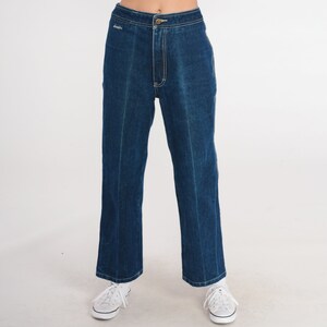 80s Straight Leg Jeans High Waisted Rise Jeans Retro Dark Wash Denim ...