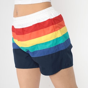 Vintage Rainbow Swim Trunks 80s White Striped Catalina Bathing Suit ...