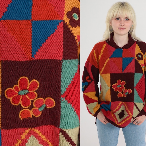 Geometric Sweater - Etsy UK