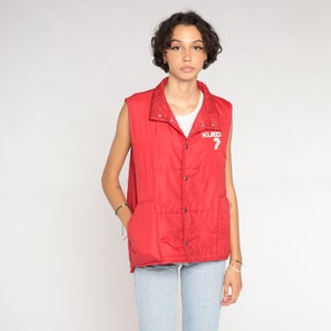 Red Puffer Vest 80s Ski Vest KUED 7 PBS Utah News Puffy Sleeveless ...