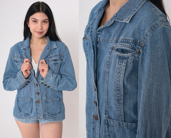 Y2K Jean Jacket Blue Denim Jacket Bill Blass Vintage … - Gem