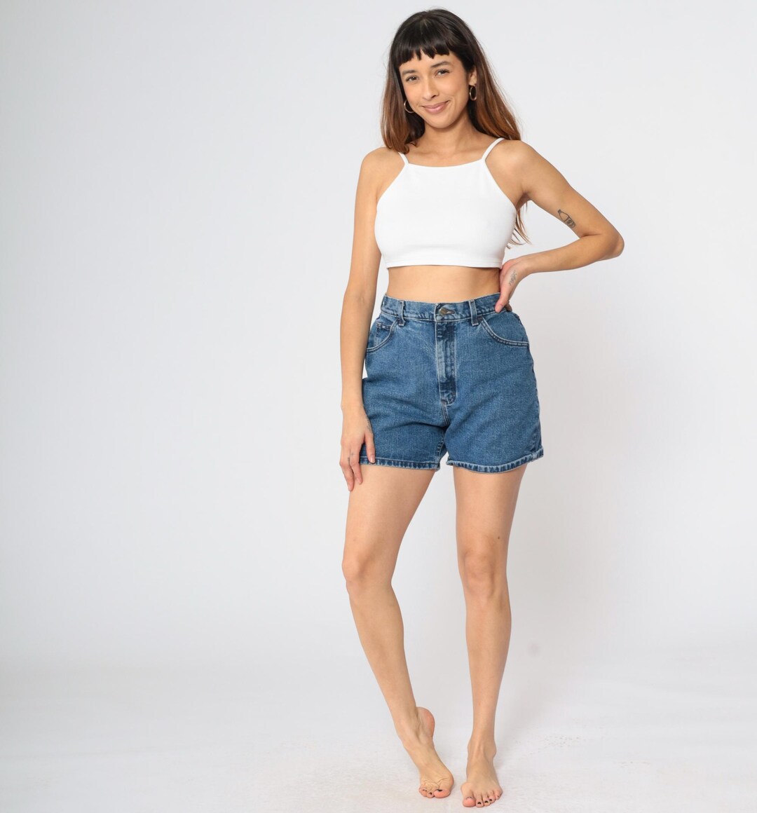 90s Lee Denim Shorts Jean Shorts High Waisted Blue Summer Shorts Mid ...