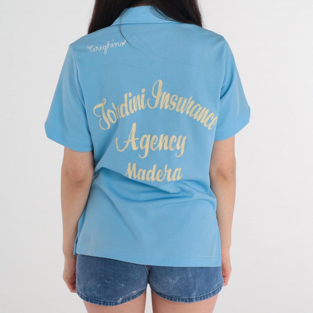 70s Blue Polo Shirt Tordini Insurance Agency Uniform Shirt Rose Name ...