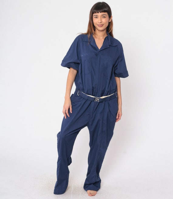70s Coveralls Dark Blue Walls Utility Boilersuit Boil… - Gem