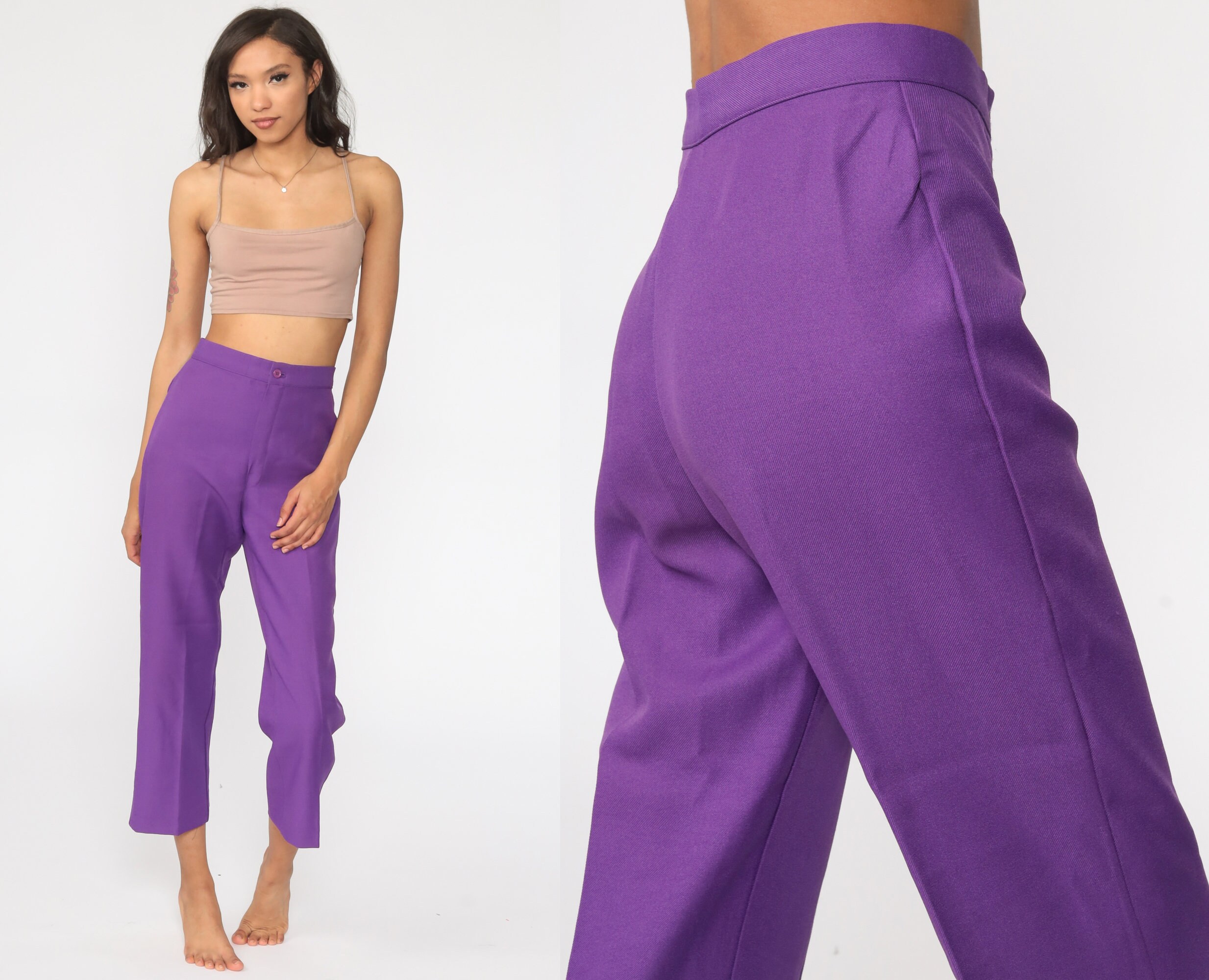 Purple Tapered Trousers High Waisted Trousers 80s Tapered Leg Pants purple-tapered-trousers-high-waisted-trousers-80s-tapered-leg-pants