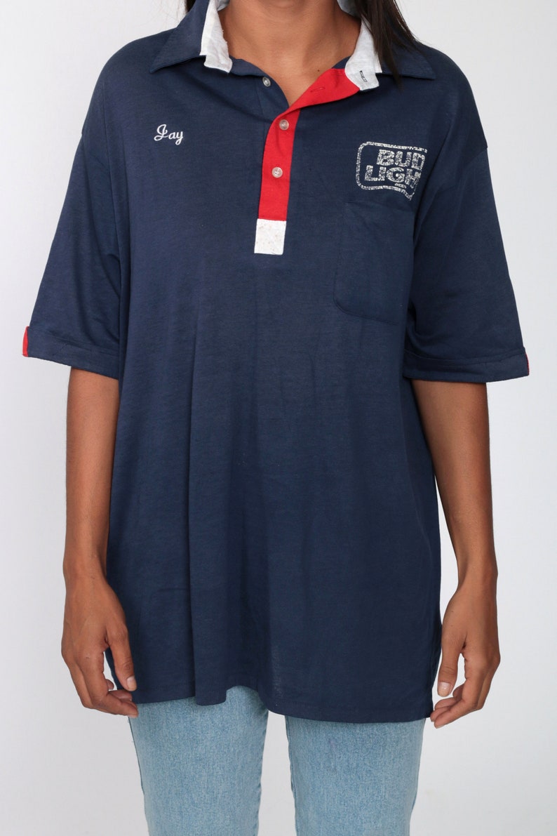 Bud Light Shirt Budweiser Uniform Polo Shirt 80s Work Wear - Etsy