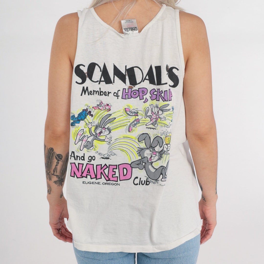 Vintage Scandal's T-shirt 90s Eugene Oregon Bar Tank Top Bunny Rabbit ...