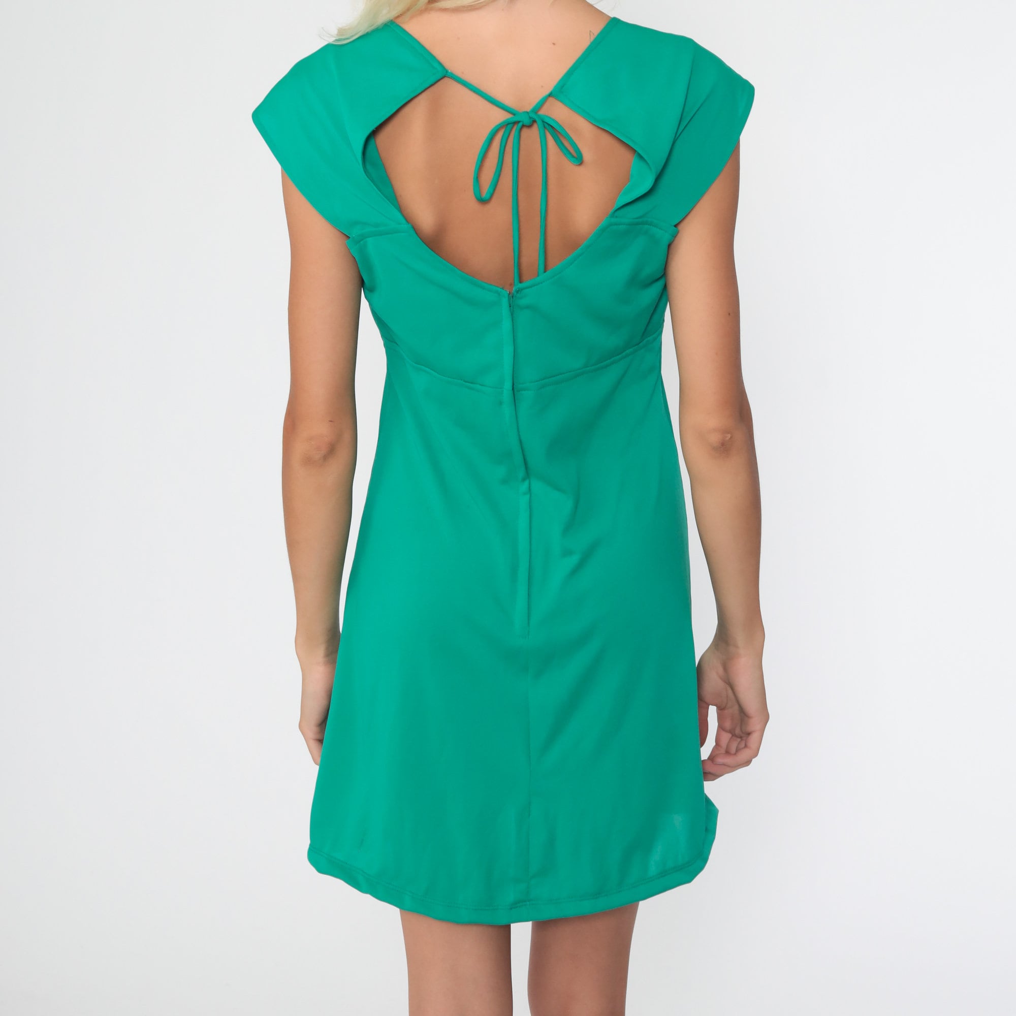 70s Mini Dress 60s Mod KEYHOLE Back Dress Babydoll Dress Plain | Etsy