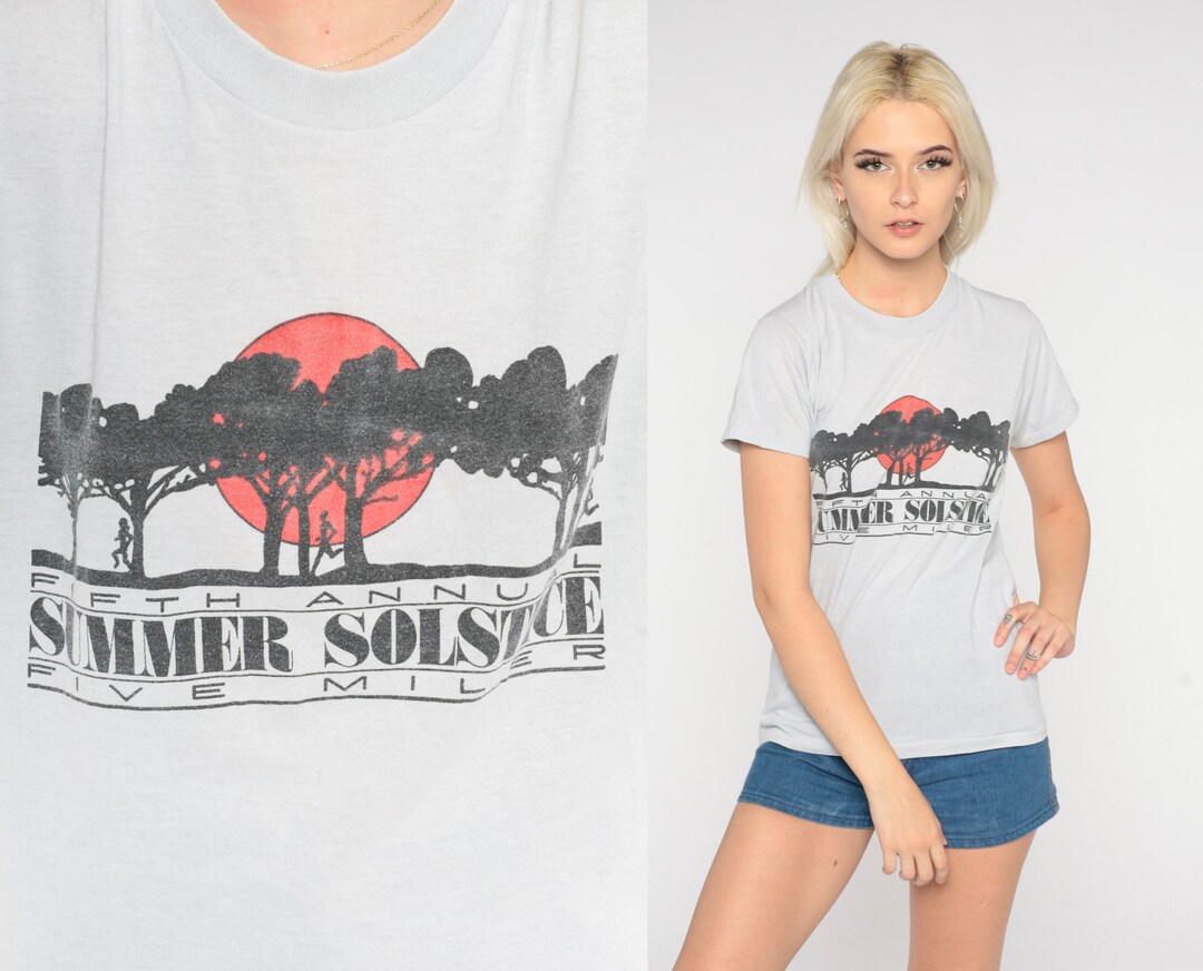Summer Solstice Run Shirt 80s Five Miler Running T-shirt Race Running ...