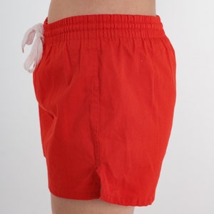 80s Jogging Shorts Red Dolphin Style Shorts Retro Gym Hotpants Short ...