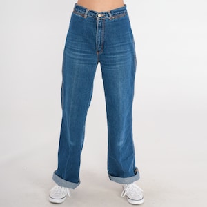 80s Jeans Flared Bootcut Jeans High Waisted Rise Retro Denim ...