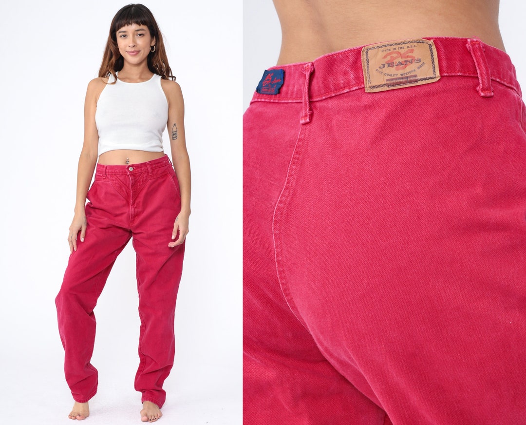 90s Western Jeans Red Panhandle Slim Denim Rodeo High Waisted Riding ...