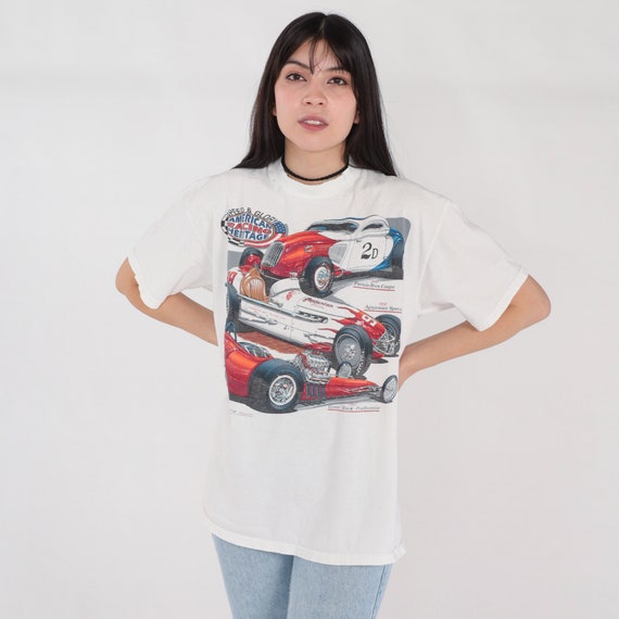 Racecar T-Shirt 90s American Racing Heritage Shirt Cl… - Gem