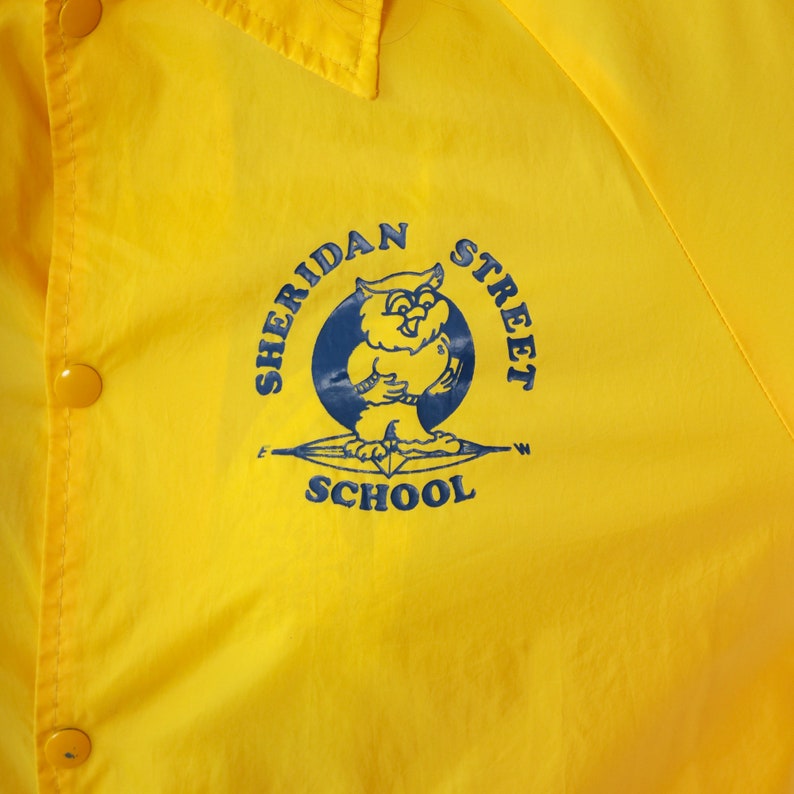 Student Leader Windbreaker Jacket 80s Yellow Sheridan Street Elementary ...