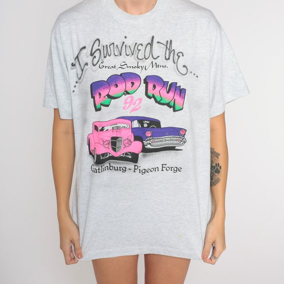 Hot Rod T-Shirt 1992 Great Smokey Mountains Rod Run S… - Gem