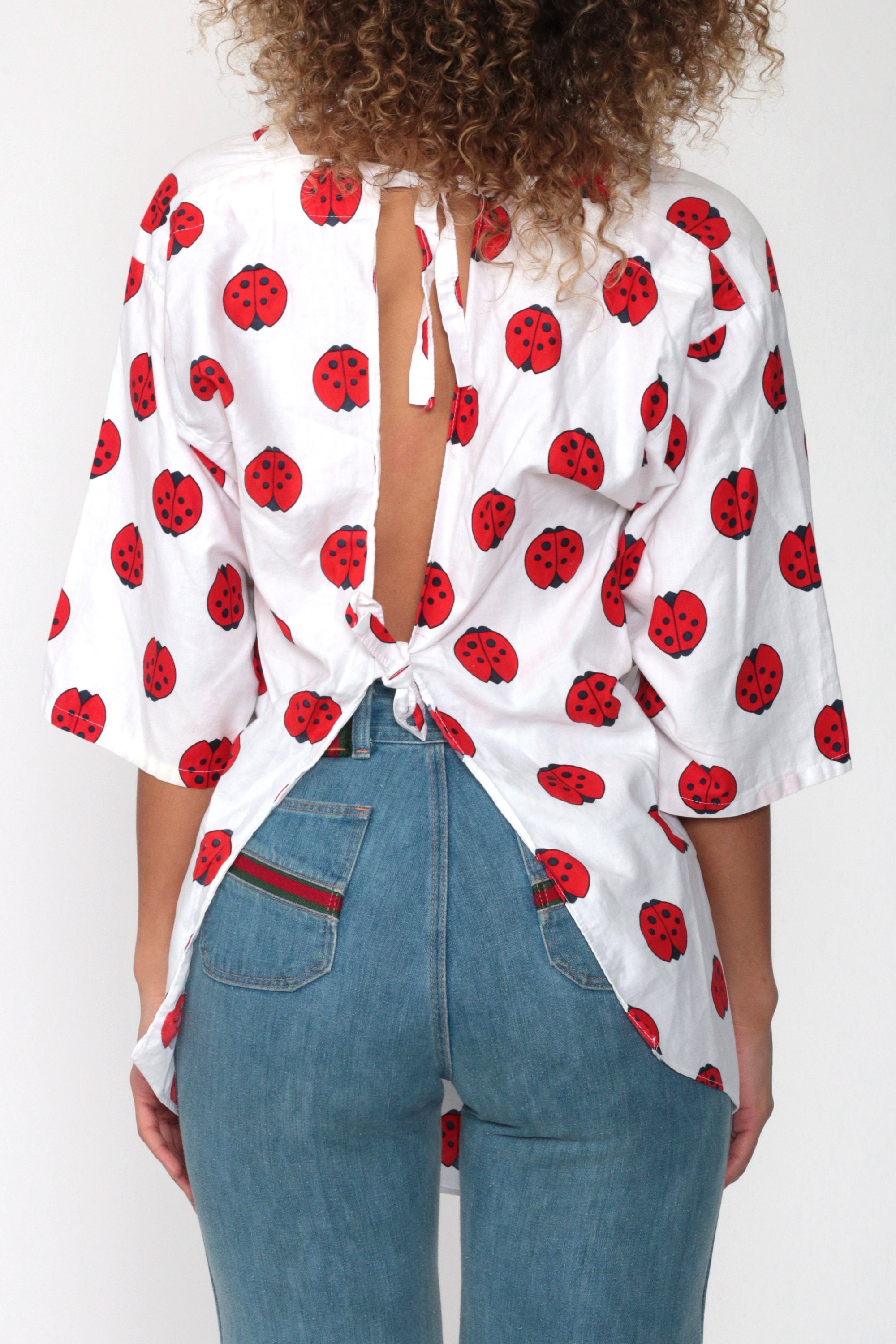 Hippie Top LADYBUG Shirt Tunic Top 70s Boho Blouse Insect Bug | Etsy