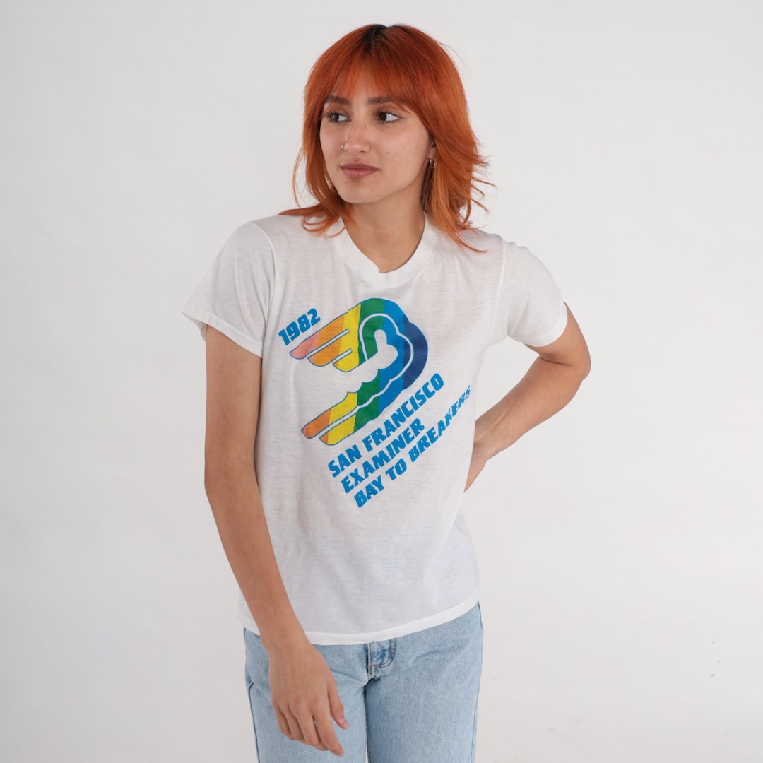 1982 Bay to Breakers Shirt San Francisco Shirt 80s Rainbow Running T ...