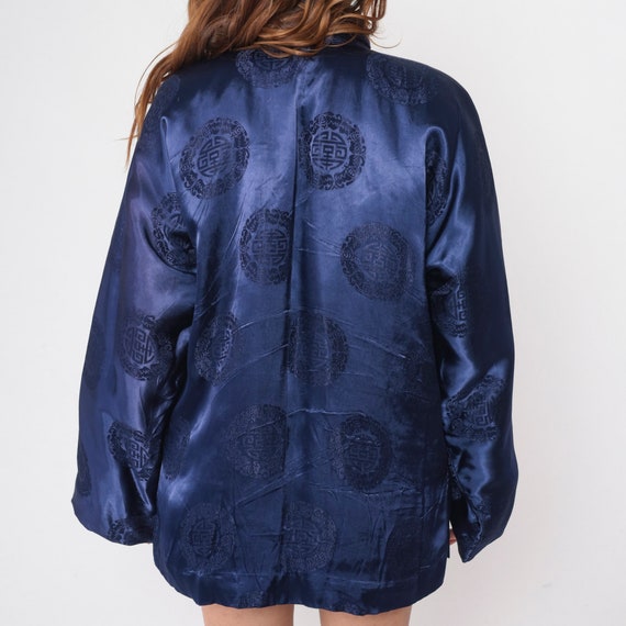 Asian Inspired Silk Jacket 90s Chinese Knot Button up… - Gem
