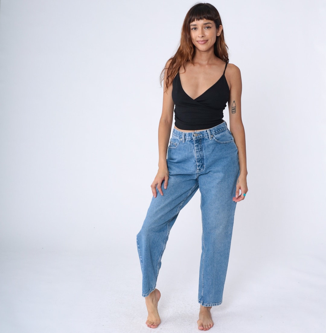 90s Mom Jeans -- Tapered Jeans High Rise Relaxed Denim Pants High ...