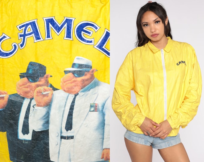 90s Camel Jacket Yellow Joe Camel Windbreaker Camel Cigarettes Smoker ...