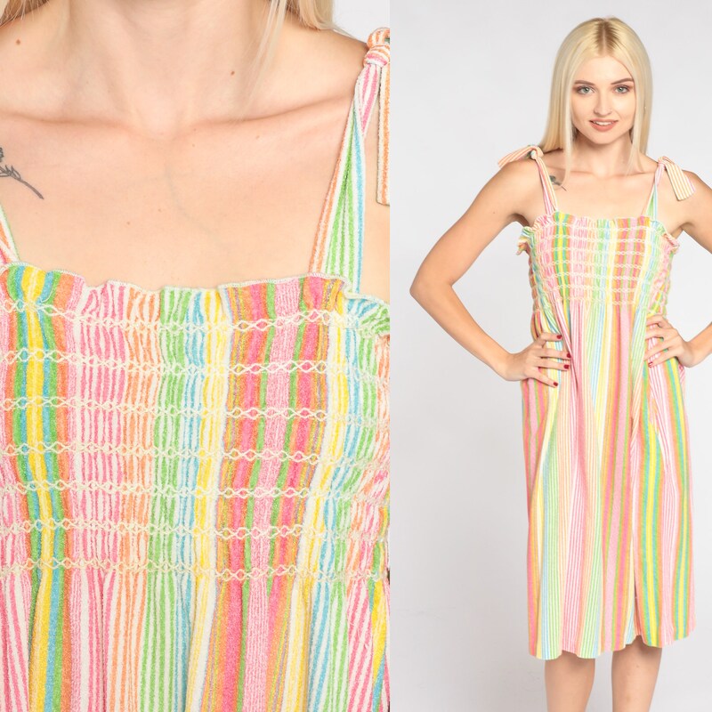 Rainbow Stripe Dress - Etsy