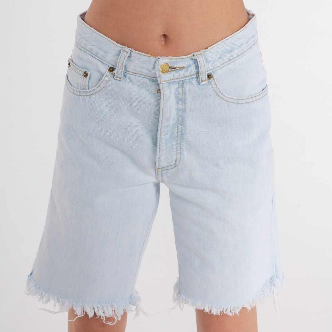 90s Guess Shorts Bermuda Denim Cutoffs Mid Rise Cutoff Light Stone Wash ...