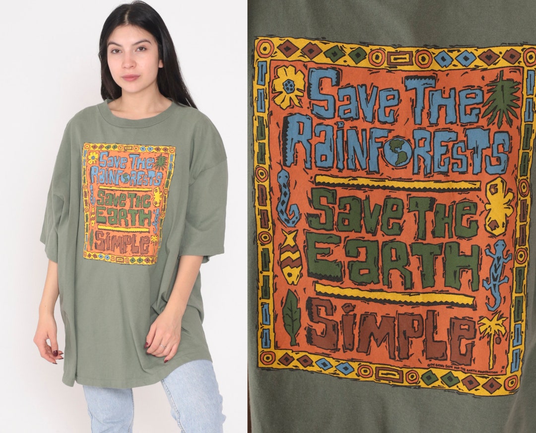Conservation T-shirt 90s Save the Earth Rainforest Shirt Greg Scott ...