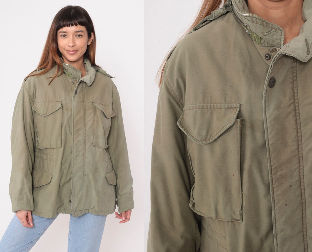 90s Military Jacket Faded Army Commando Cargo Distressed Field Jacket ...