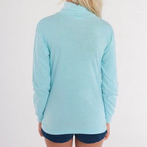 Baby Blue Turtleneck Shirt 80s Skyr Long Sleeve Shirt Pullover Top ...