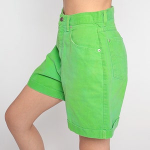Lime Green Jean Shorts Y2K High Waisted Denim Shorts Basic Normcore ...