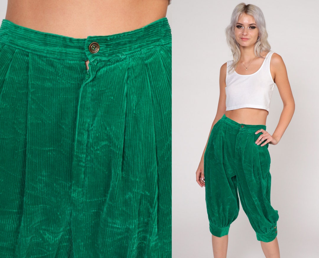 Green Corduroy Knickerbockers 70s Harem Pants Breeches Britches High ...