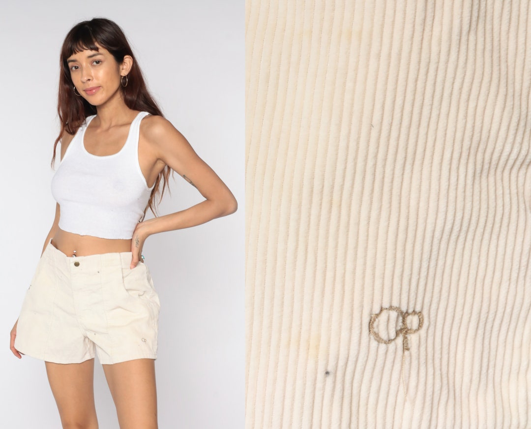 Ocean Pacific Shorts 80s Corduroy Shorts High Waisted Cream Summer Boho ...
