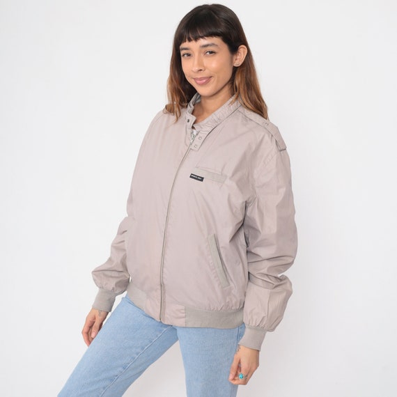 Grey Members Only Jacket 80s Cafe Racer Windbreaker J… - Gem