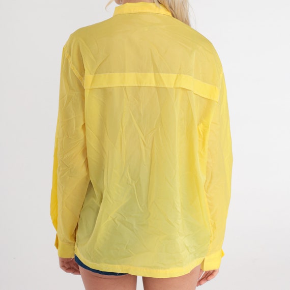 Yellow Raincoat 70s Windbreaker Semi-Sheer Nylon Coat… - Gem
