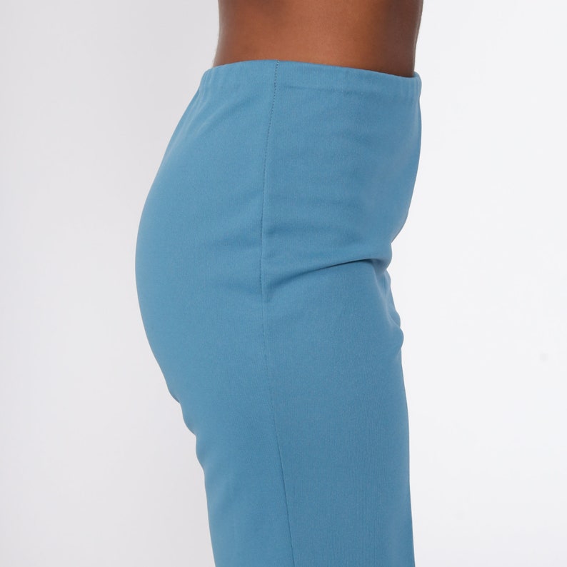 BELL BOTTOM Pants 70s Blue Polyester High Waisted Trousers - Etsy Israel