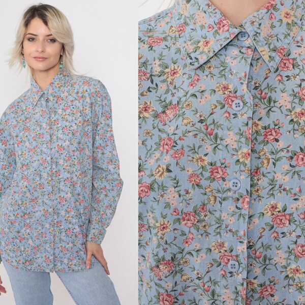 Vintage 90s Blouse - Etsy