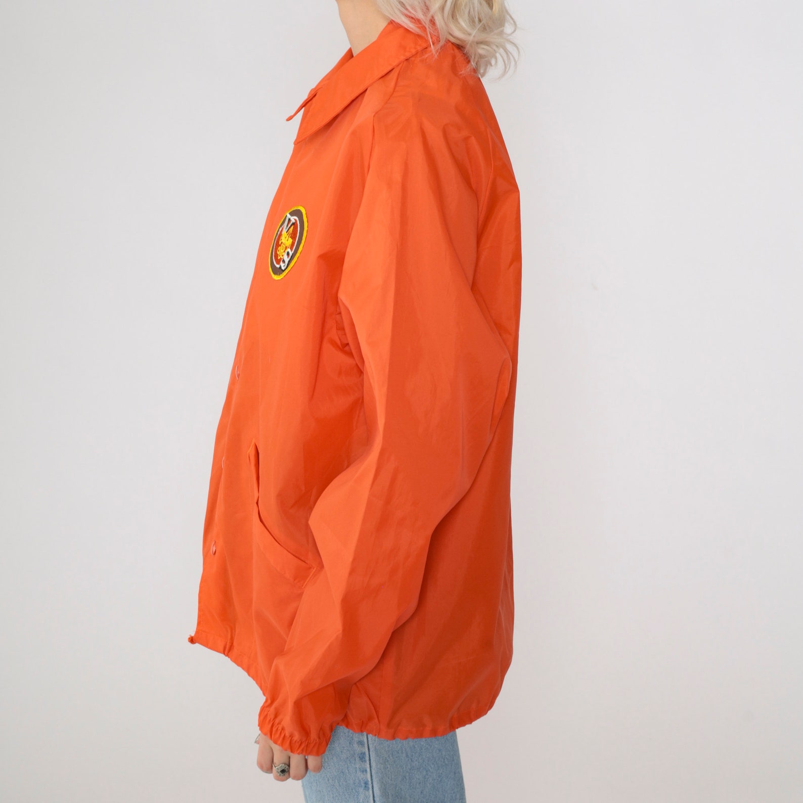 70s Boy Scouts Varsity Scout Jacket Orange Nylon Vintage Windbreaker ...