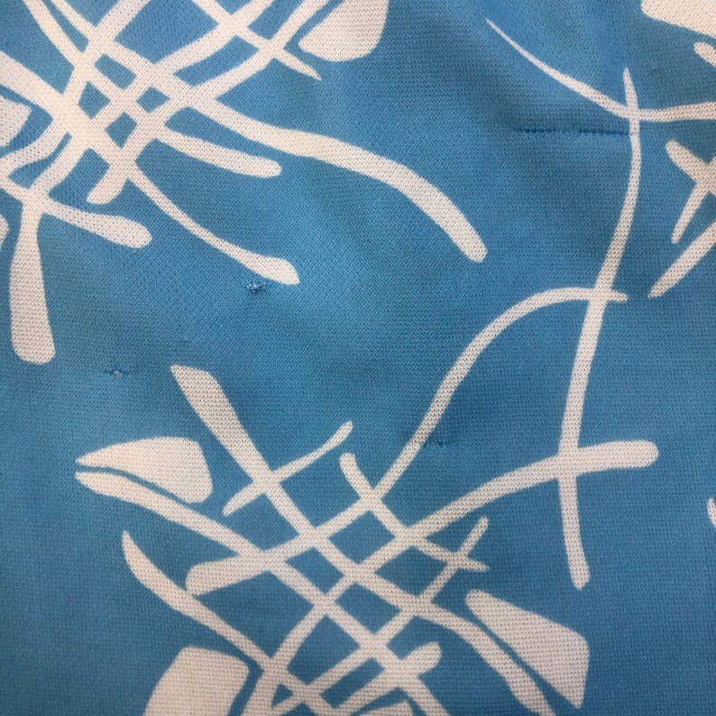 70s Mini Dress Abstract 60s Shift Mod Dress Blue Short Sleeve | Etsy